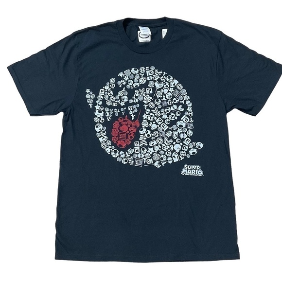 Nintendo | Shirts | Mens Nintendo Super Mario Iconic Boo Mosaic ...